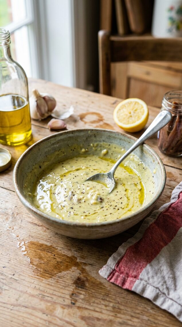 Classic Caesar Salad Dressing Recipe by Faith Gorsky