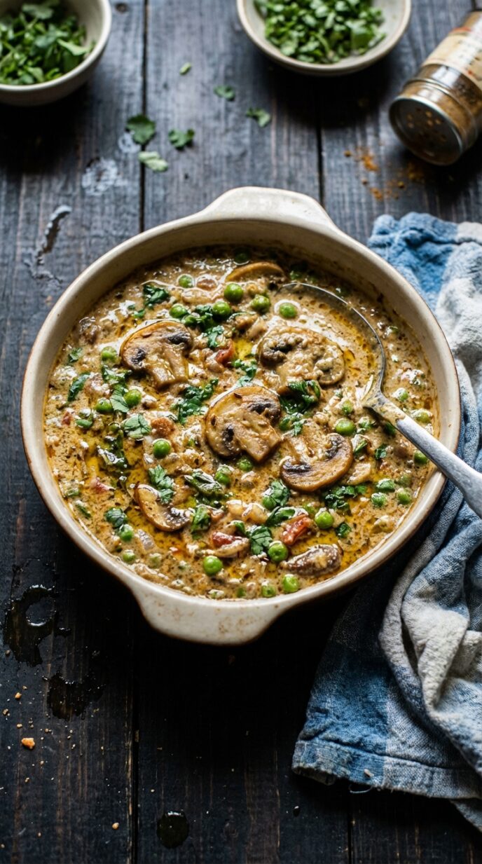 Dhingri Matar Recipe — North Indian Mushroom Curry
