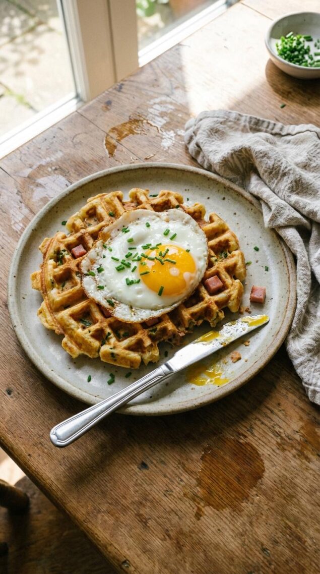 Ham, Egg and Chive Waffles (Grain-Free, 20 Minutes)