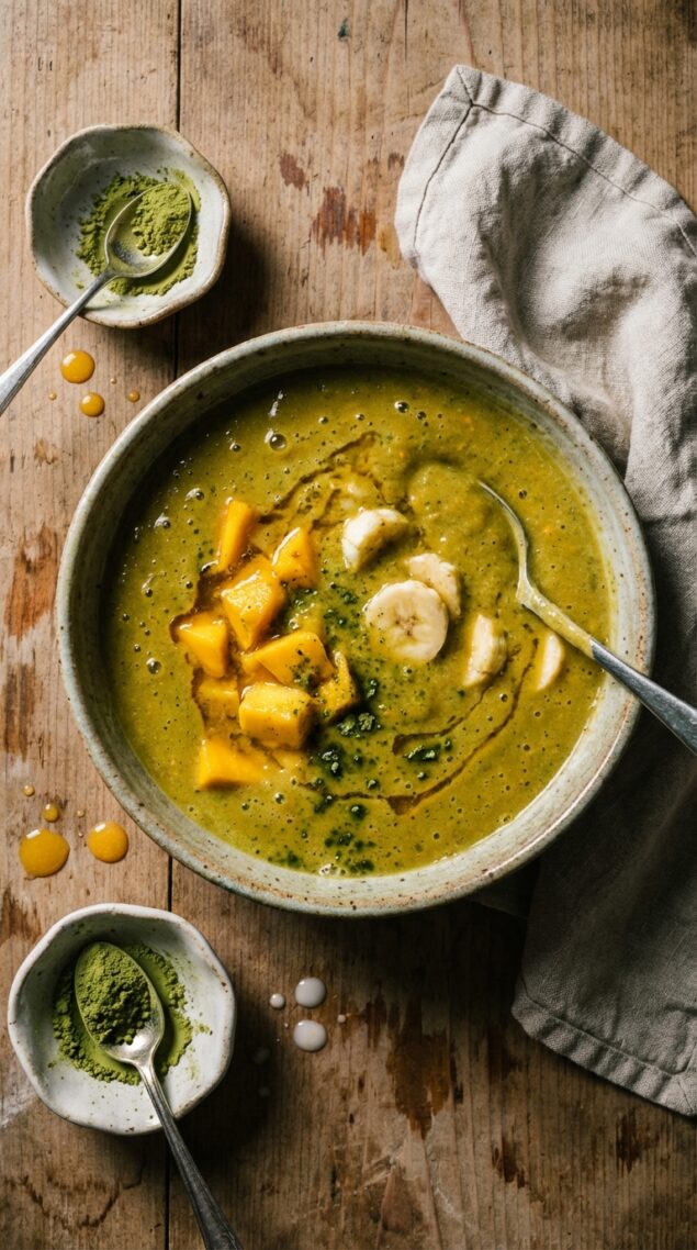 Mango Matcha Smoothie Recipe: Frozen Banana Base, Thick Enough for a Bowl