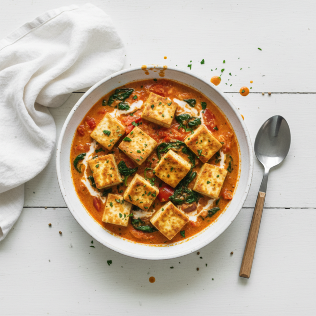 Tomato and Spinach Tofu Curry